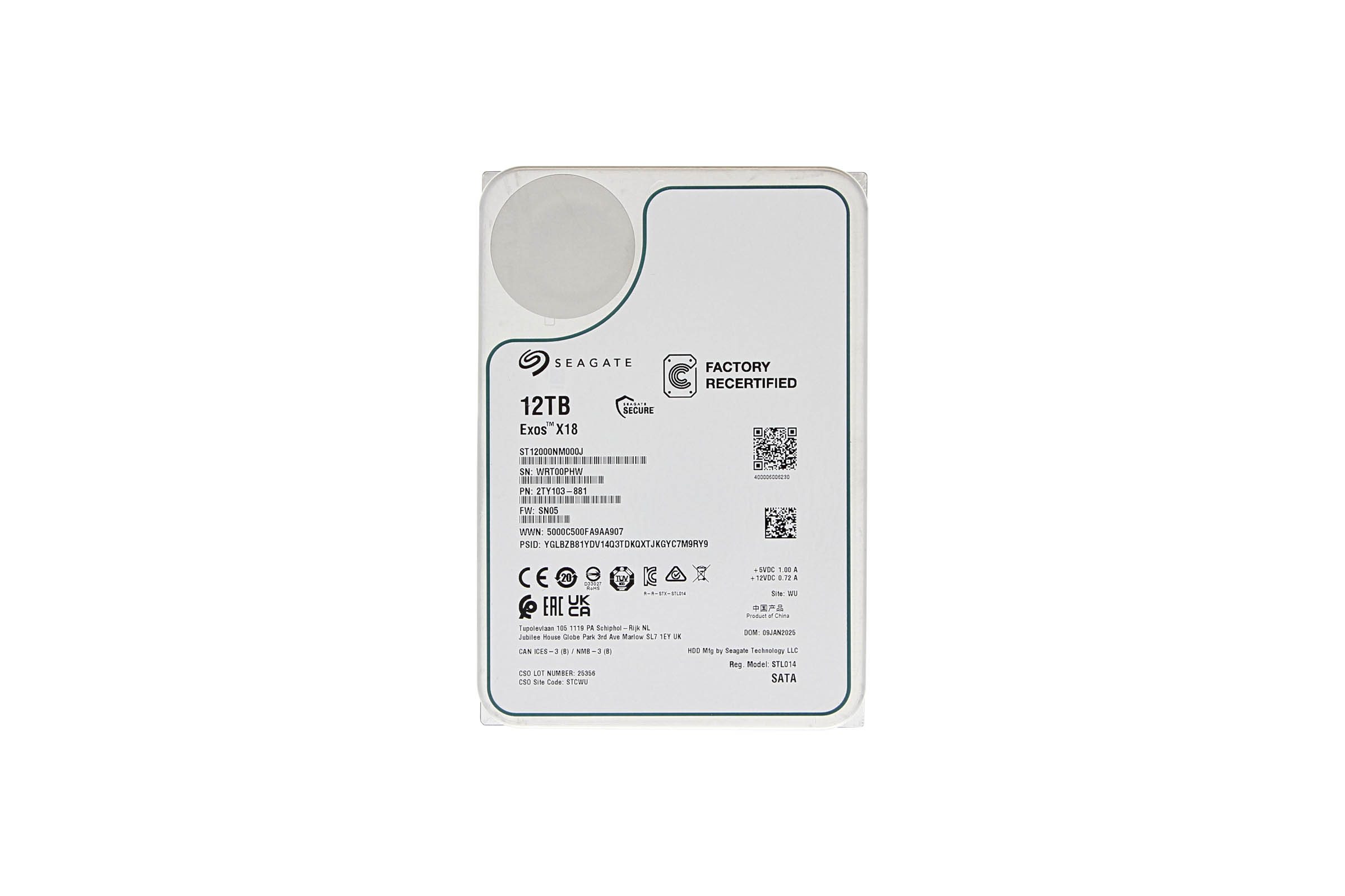Seagate 12TB SATA 3.5" 6G Recertified HDD ST12000NM000J | Buy Online