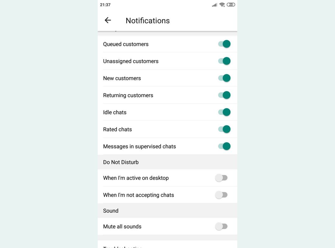 Troubleshooting guide for mobile app notifications | LiveChat Help Center