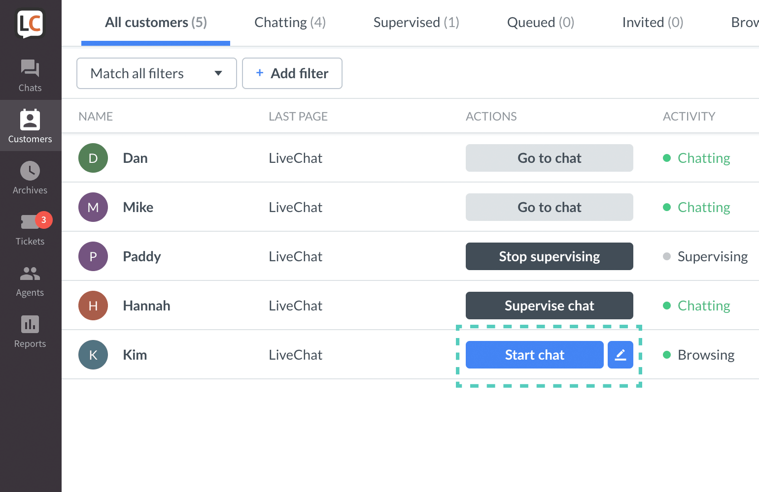 Customers section overview | LiveChat Help Center