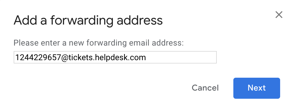 Gmail (G Suite) to HelpDesk Email Forwarding | HelpDesk Help Center
