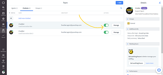 Create a bot for your LiveChat with ChatBot integration | LiveChat Help ...