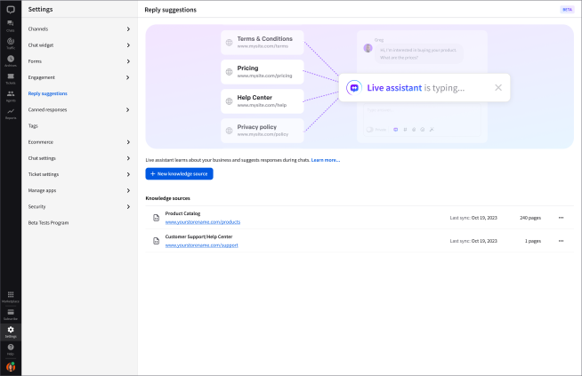 Reply suggestions: Equip your agents with a superbrain | LiveChat Help ...