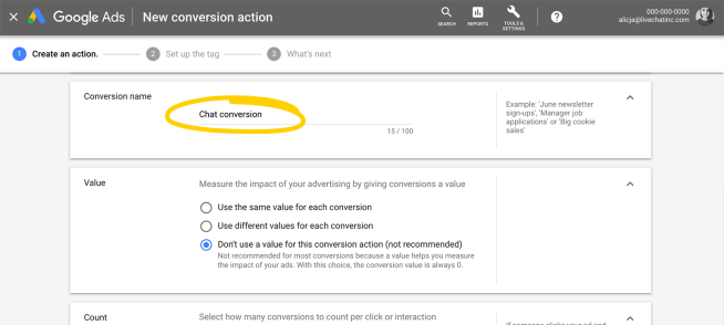 Google AdWords: tracking chat conversions | LiveChat Help Center ...