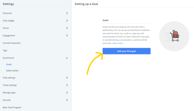 Set up and use goals | LiveChat Help Center