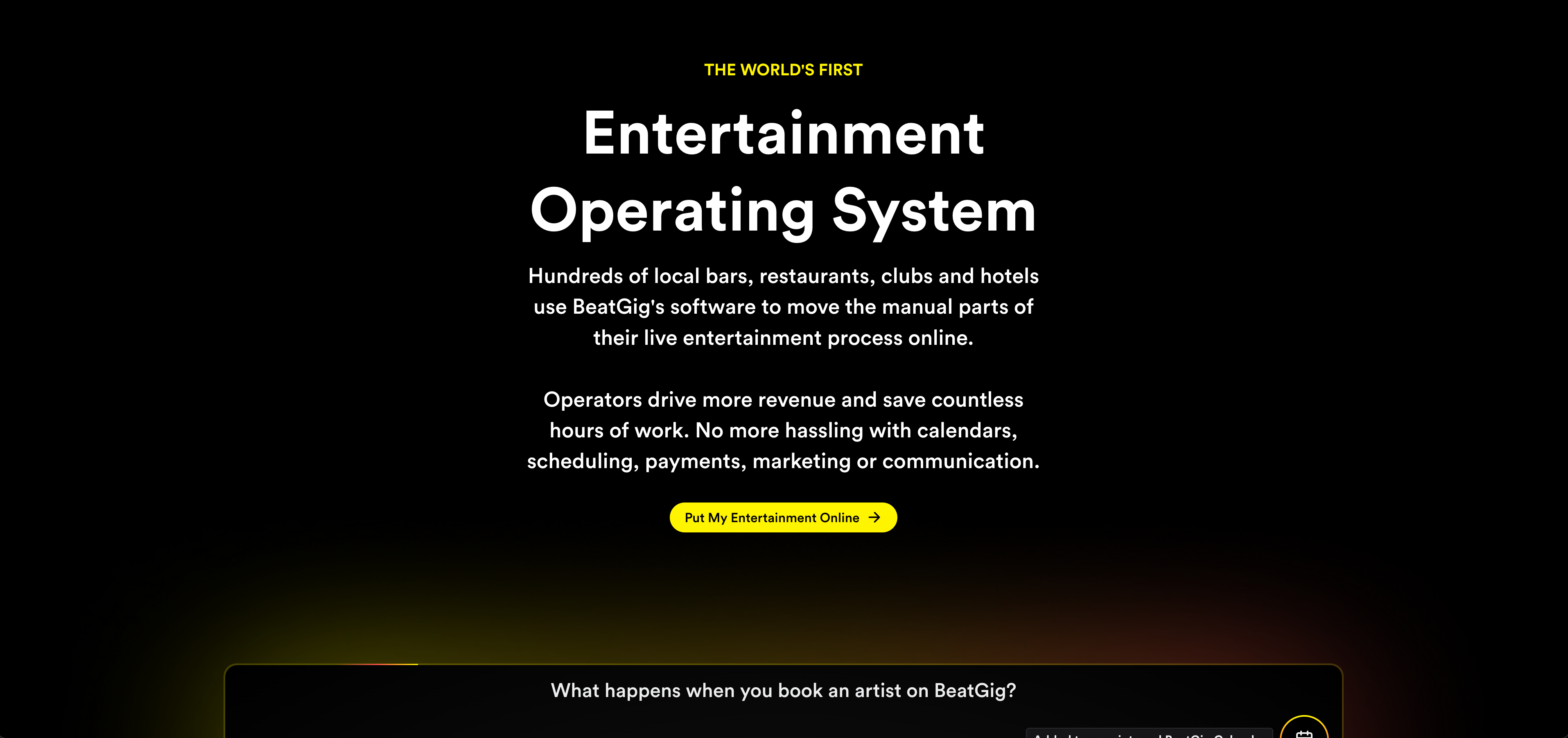 BeatGig · The World's First Entertainment Operating System.