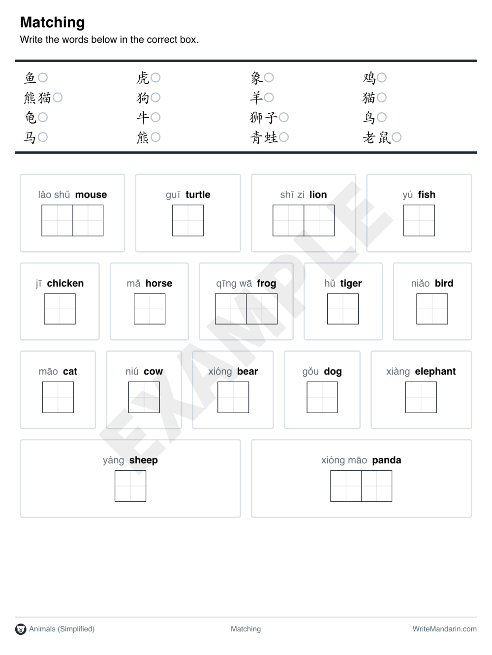 100 Common Radicals (31-40) Chinese Writing Worksheets | WriteMandarin