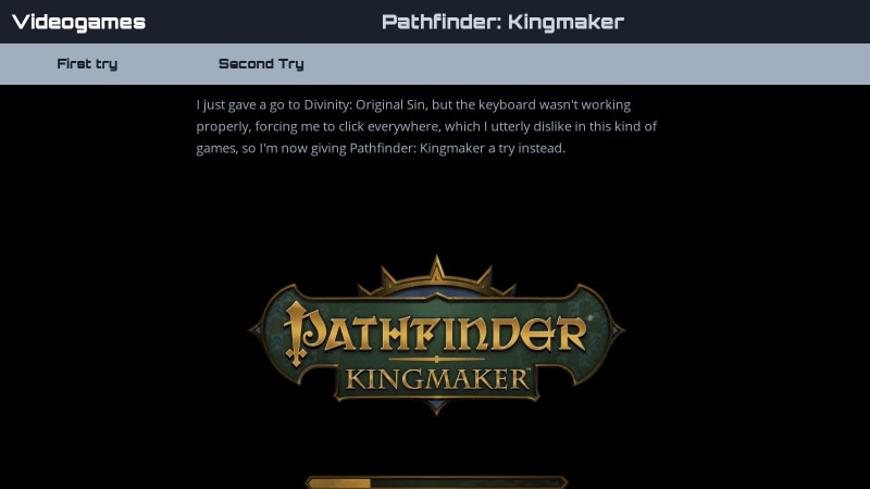 Videogames - Pathfinder: Kingmaker