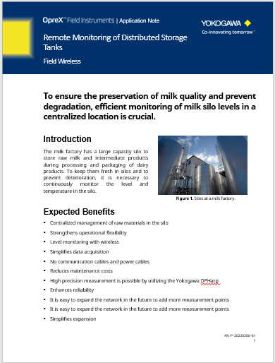 Remote Monitoring of Distributed Storage Tanks | Yokogawa México