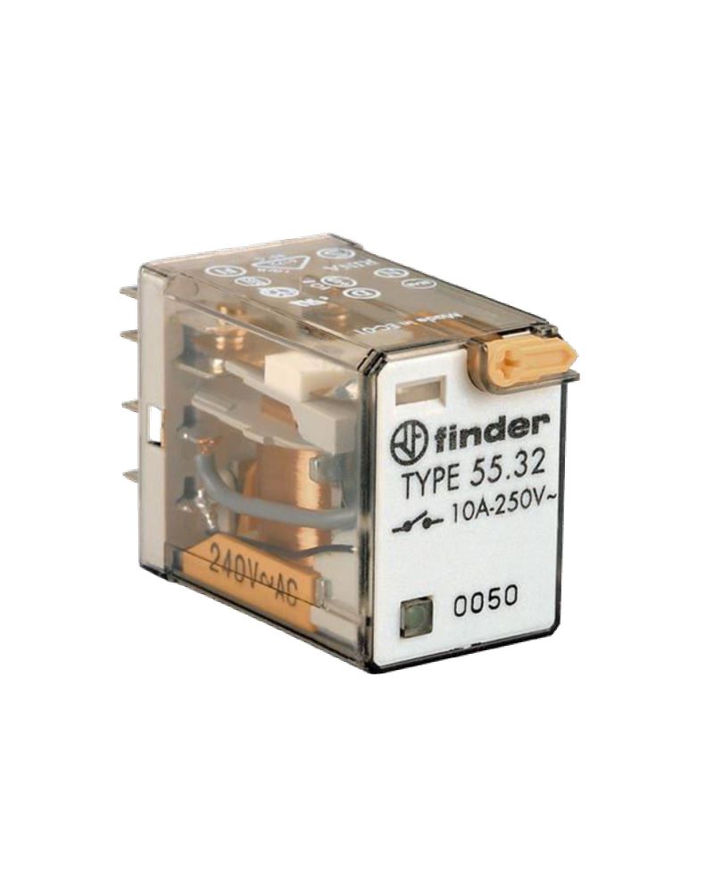 Finder Relay W/PB+LED+FLG FPIN 4CO 7A 24VDC - Allied Pumps