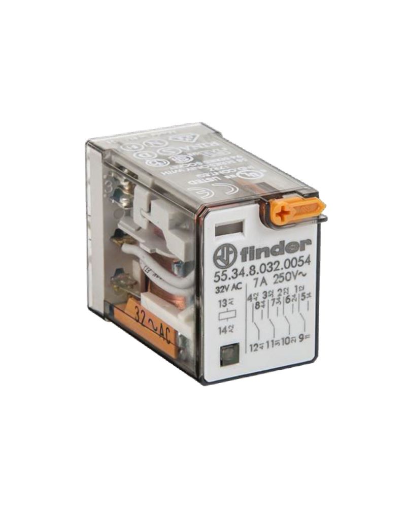 Finder Relay W/PB+LED+FLG FPIN 4CO 7A 24VAC - Allied Pumps