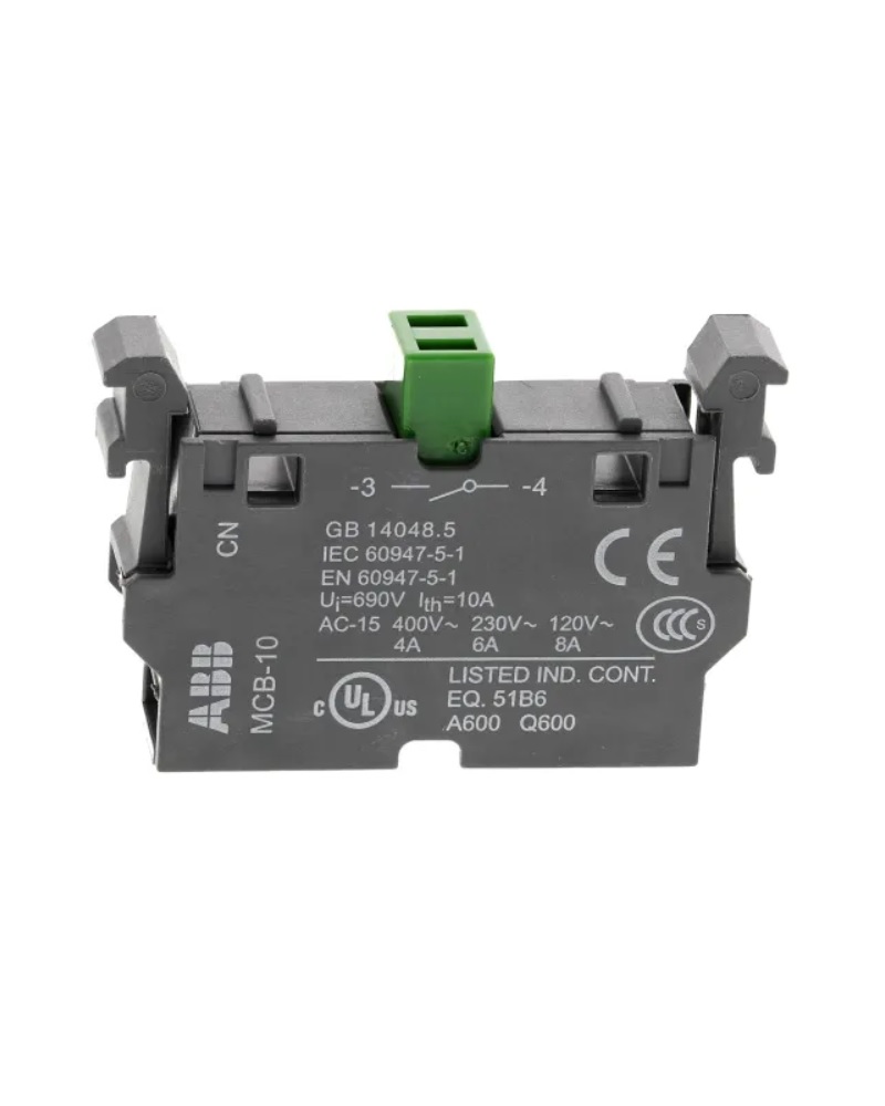 ABB MCB-10 Push Button Screw Terminal Contact Block 1N/O - Allied Pumps