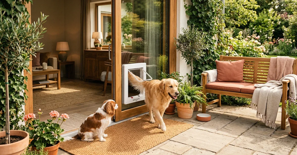 Terrassentur Mit Integrierter Hundeklappe