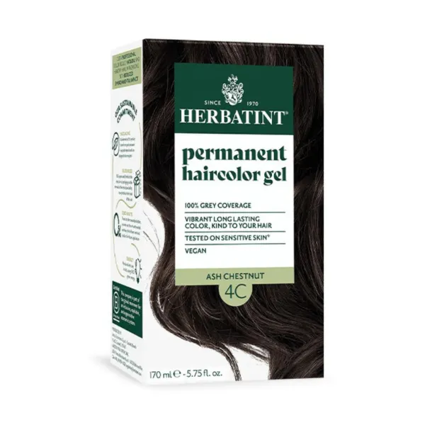 Herbatint Permanent Hair Colour Gel - Ash Chestnut 4C - The Harvest Market