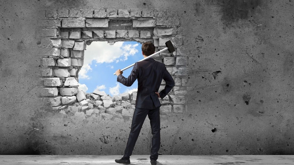 Person Breaking Through Wall