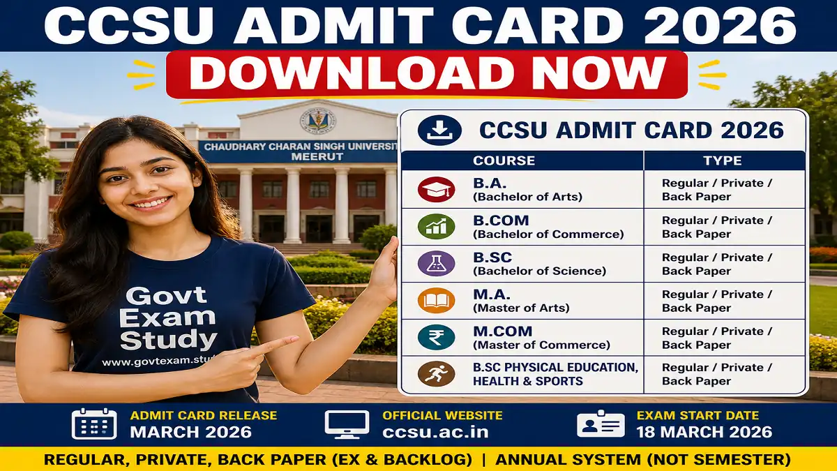 CCSU Admit Card 2026 – Download Now
