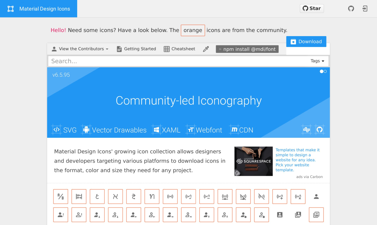 Material Design Icons - Growing icon collections for designers and ...