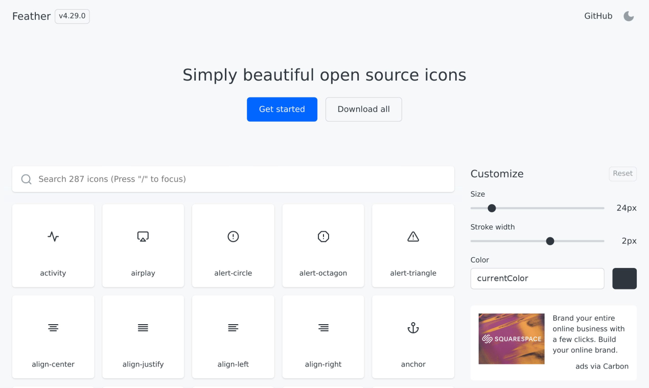 Feather Icons - Simply beautiful open source icons | Resource.fyi