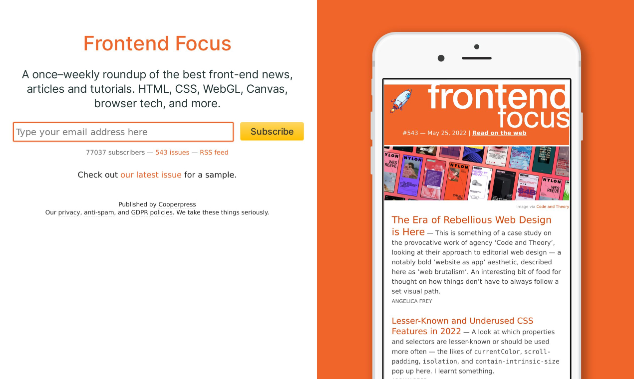 Frontend Focus - Find best front-end news | Resource.fyi