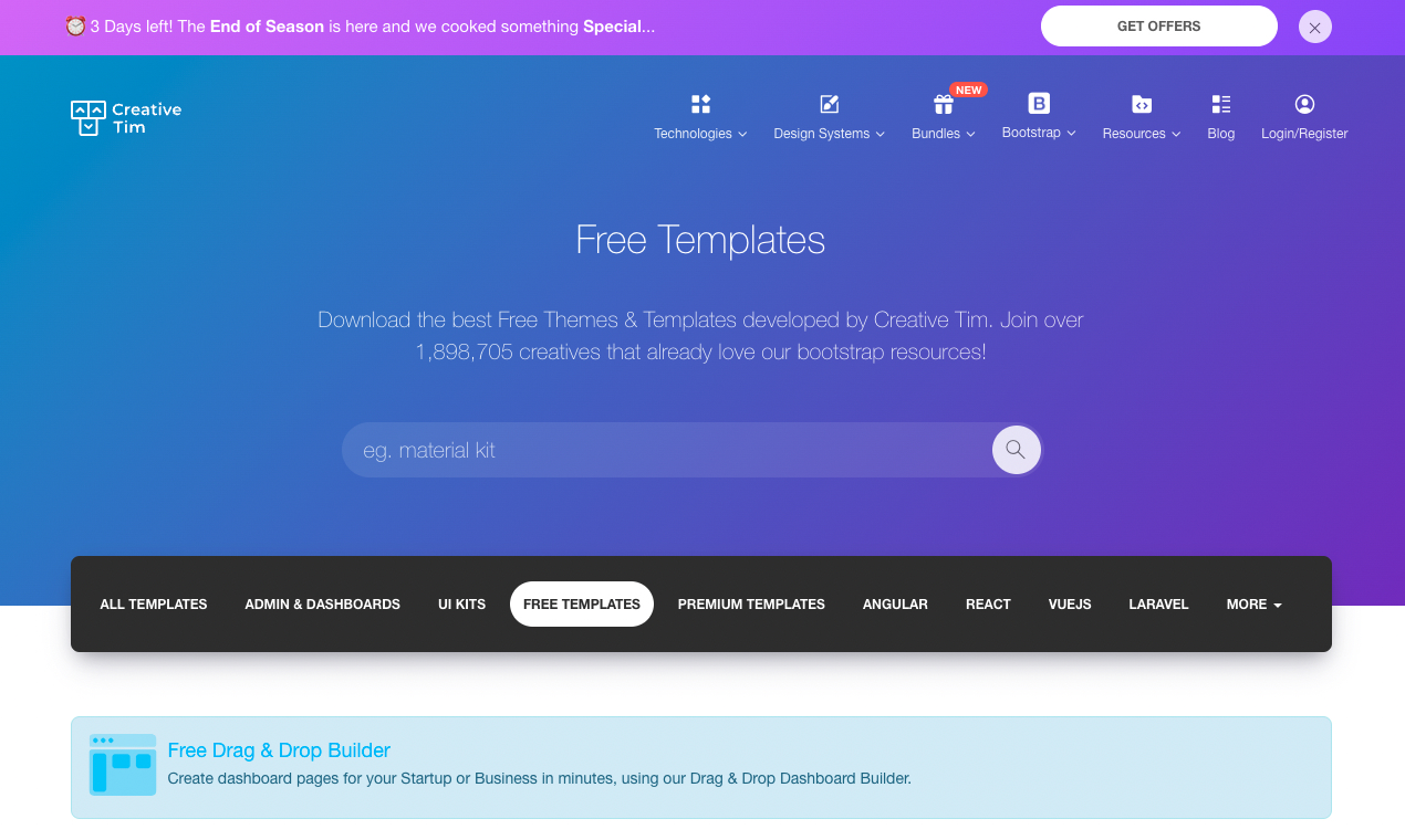 Creative Tim - 127+ Free Themes and Templates | Resource.fyi