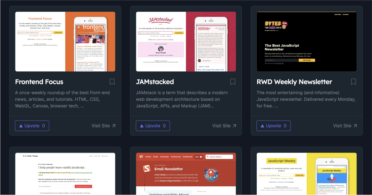 Tech and Dev Focused Newsletters | Resource.fyi