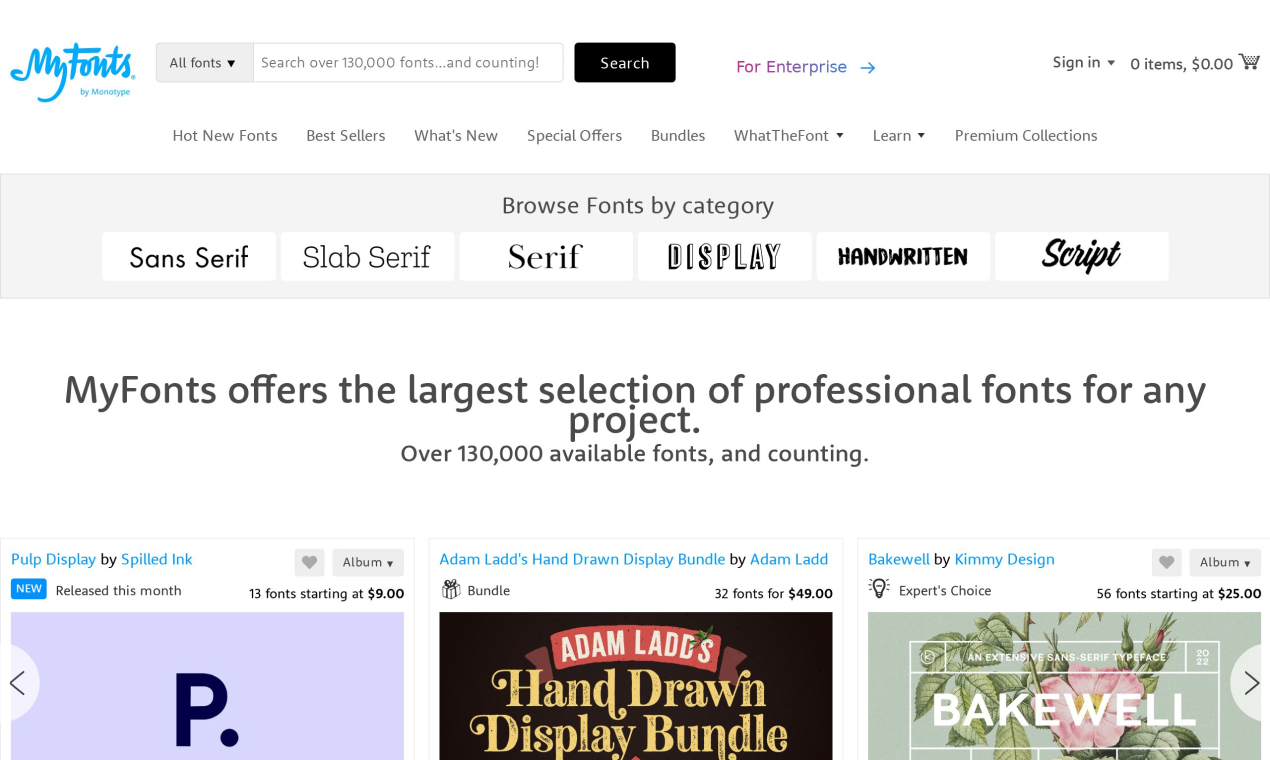 MyFonts - Fonts for Print, Products & Screens | Resource.fyi