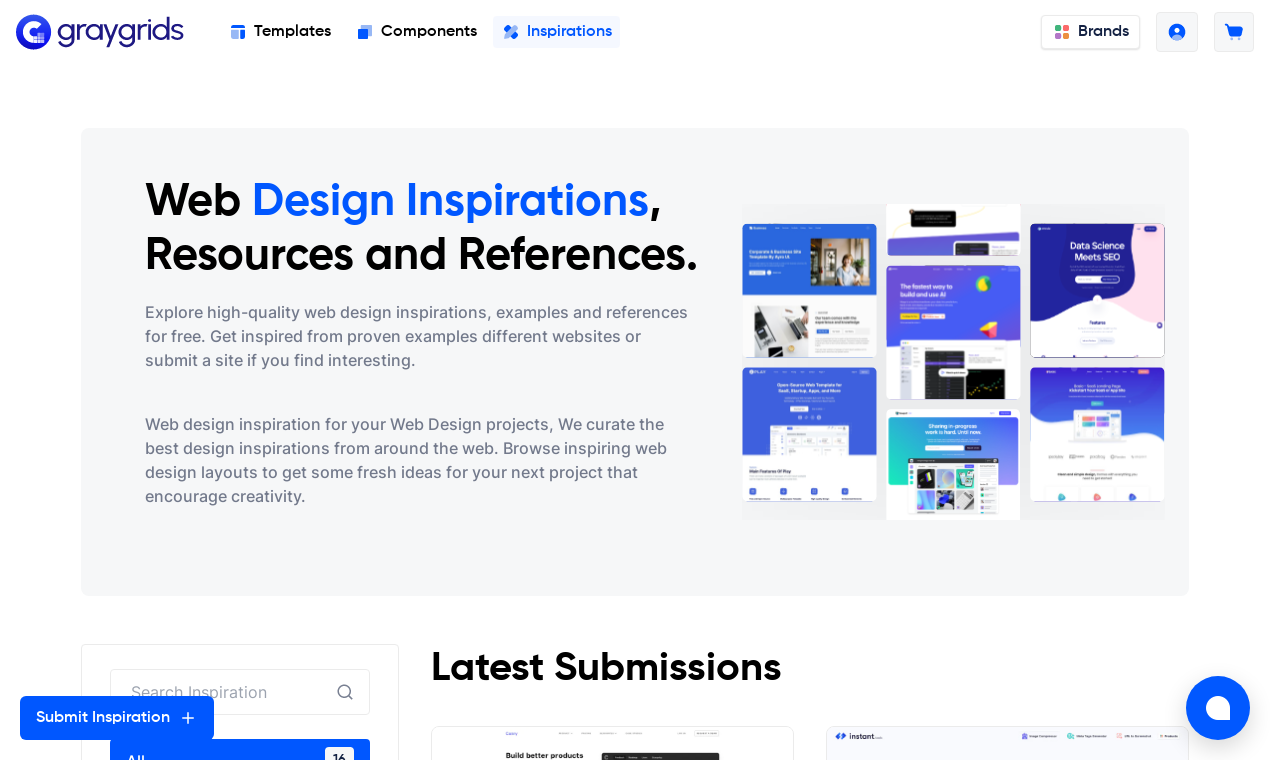 GrayGrids Inspiration - Web design inspirations and examples | Resource.fyi