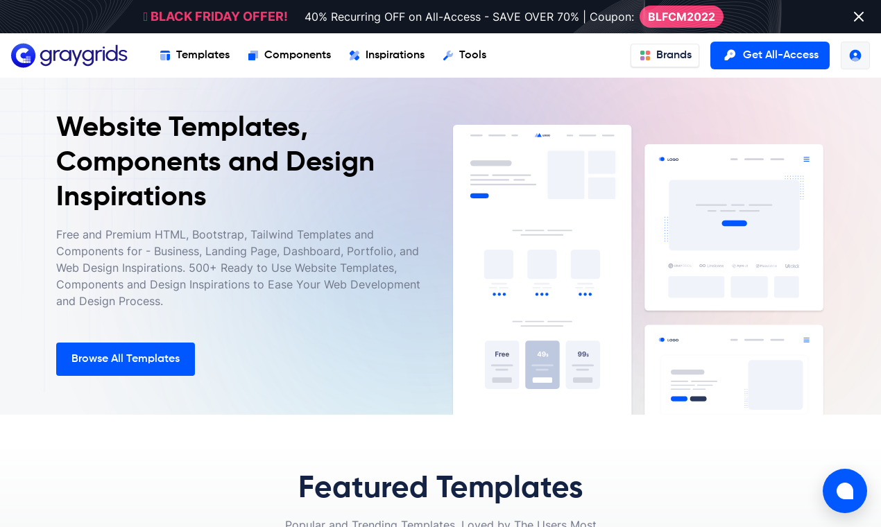 GrayGrids - Web Templates, Components, and Inspirations | Resource.fyi