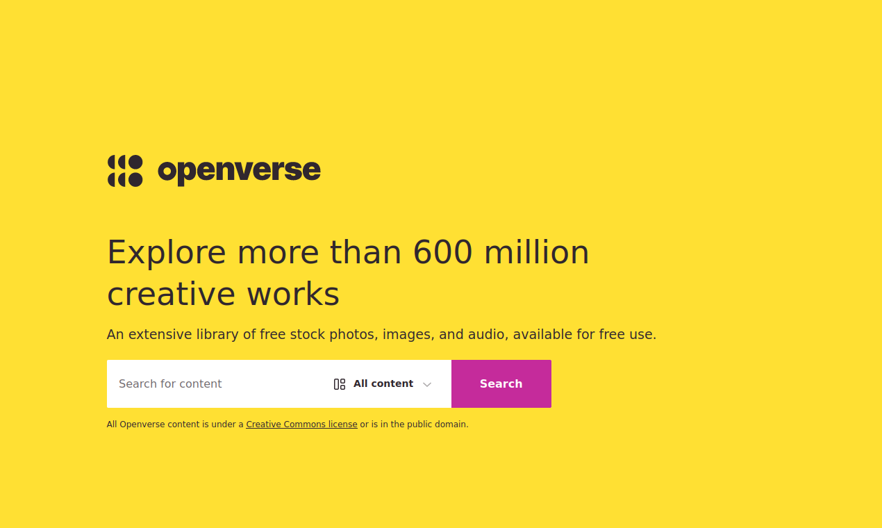 Openverse - Library of photos, images, and audio. | Resource.fyi