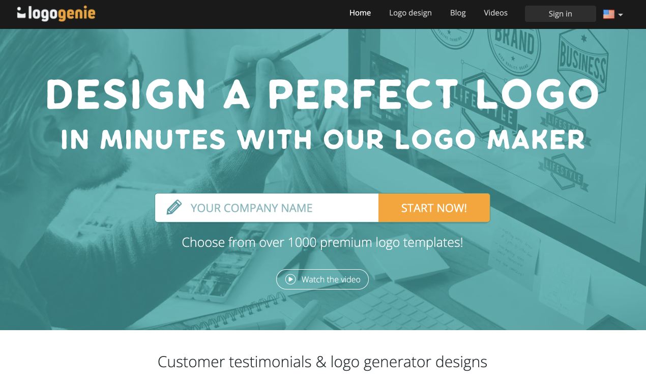 LogoGenie - Design a perfect logo in minutes | Resource.fyi