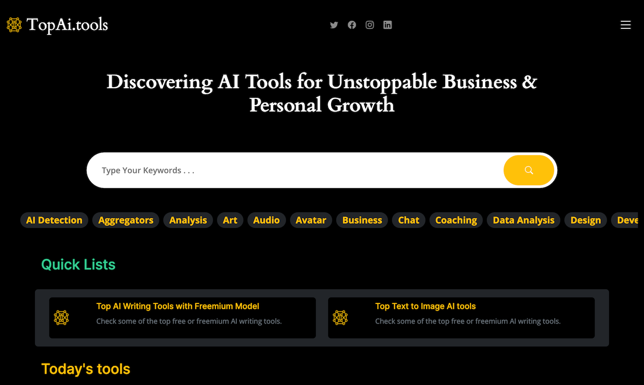 TopAi.tools - Discover the best AI tools everyday | Resource.fyi