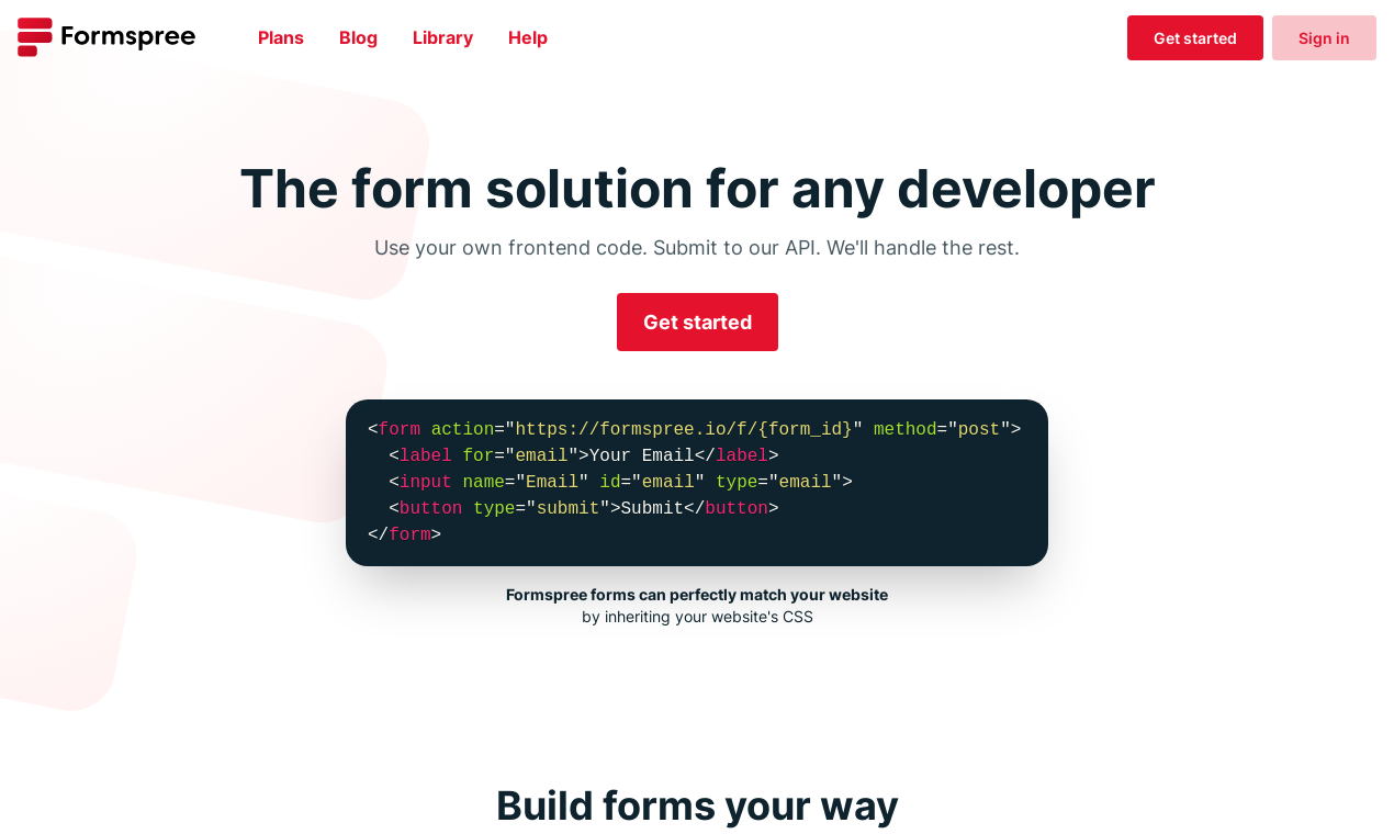 Formspree - Custom Forms with No Server Code | Resource.fyi