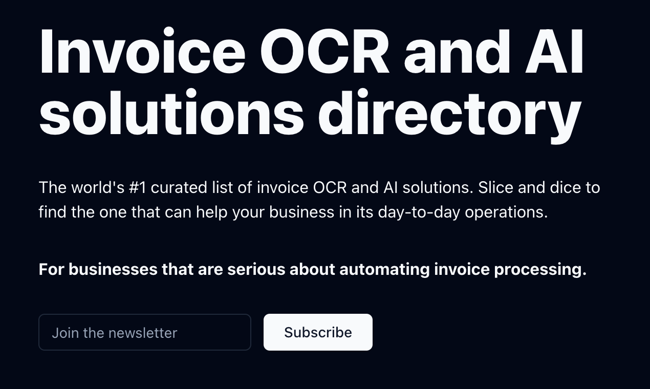 InvoiceOCR - World's #1 Invoice OCR & AI directory | Resource.fyi