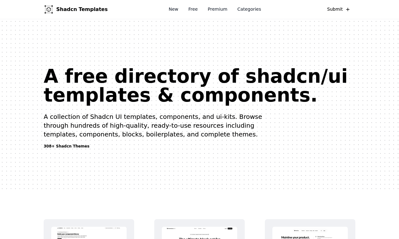 Shadcn Templates - Directory of shadcn/ui templates | Resource.fyi