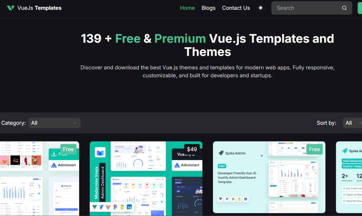 Vuejs Templates - Best Freemium Vuejs Templates | Resource.fyi