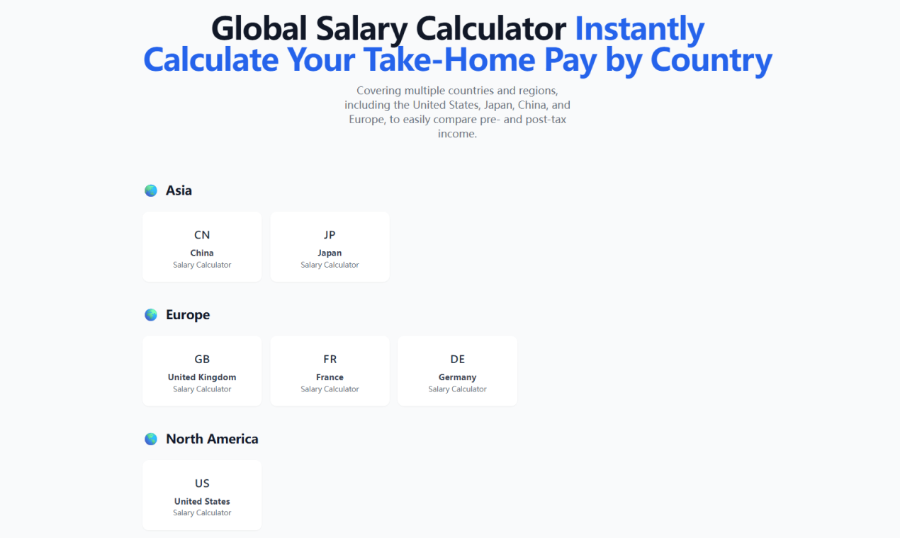 Salary Calculator - Compare net salaries worldwide | Resource.fyi