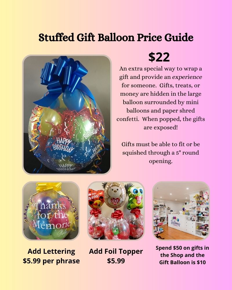 Price Guide - Balloons in Binbrook
