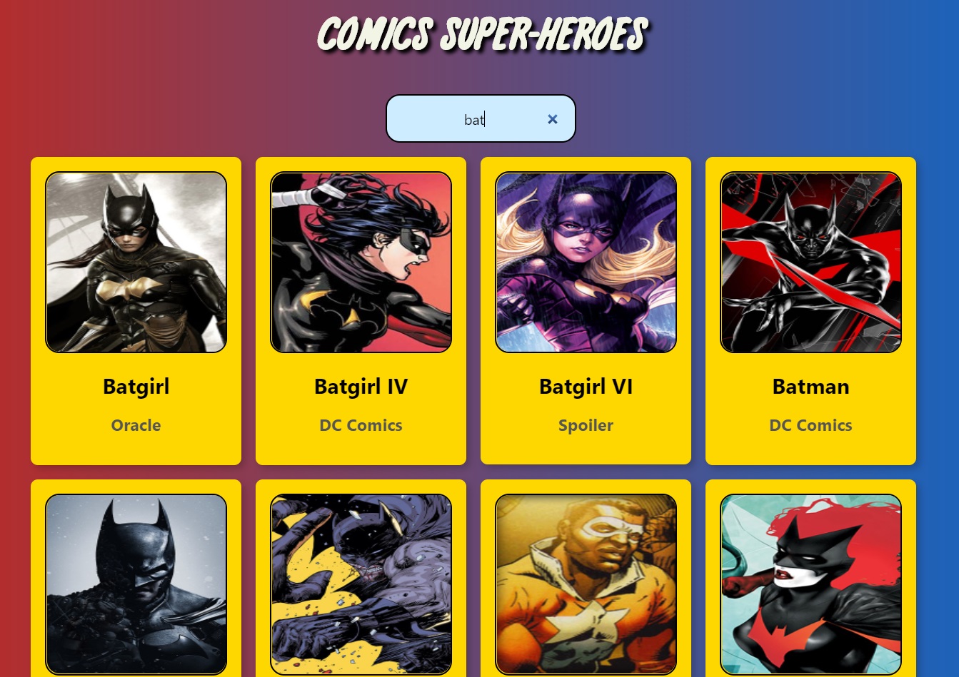 GitHub - or-yam/superhero-api-app: Frontend react web-app uisng superhero api