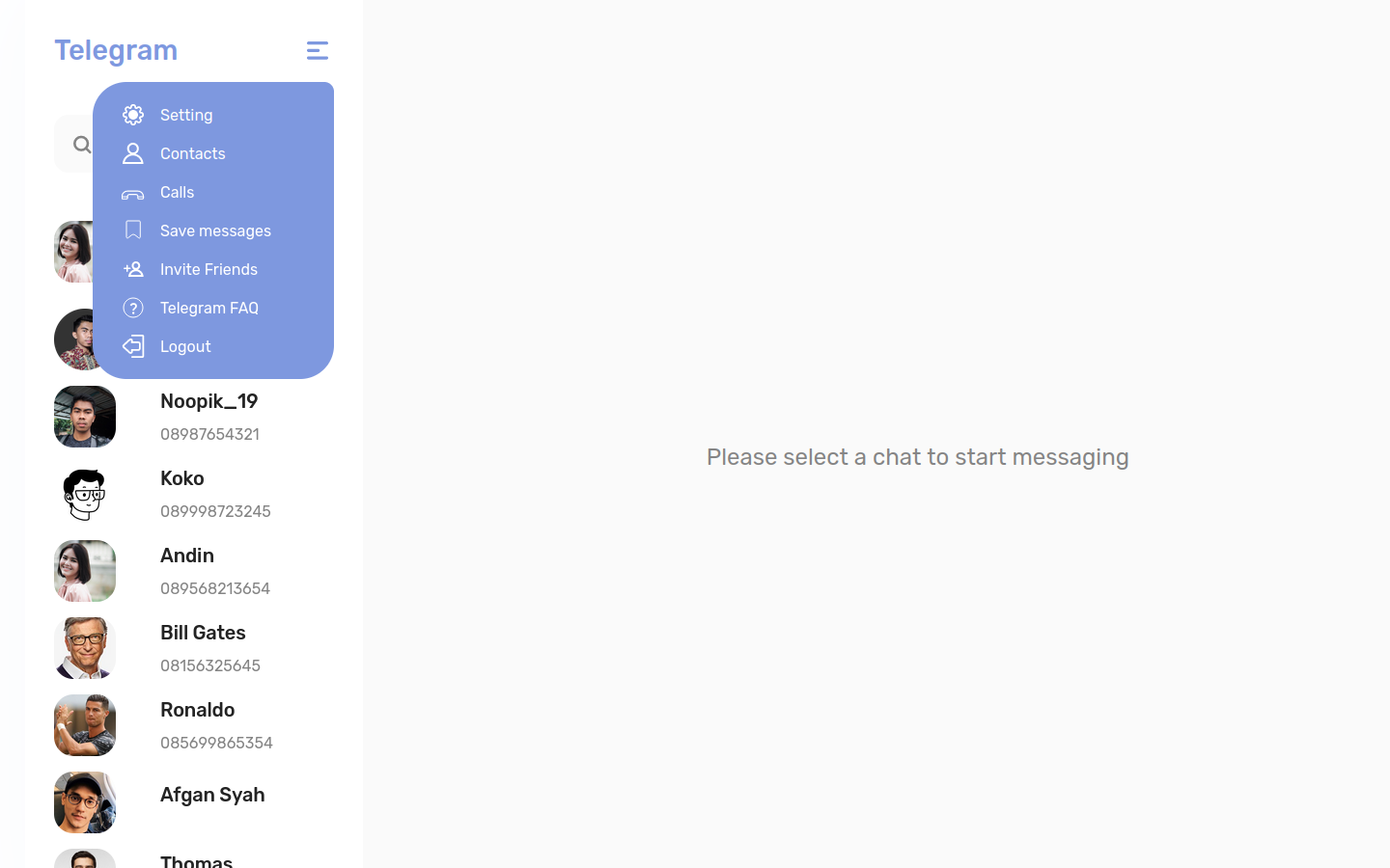 GitHub - noopik/telegram-clone: Telegram clone is a web site-based two ...