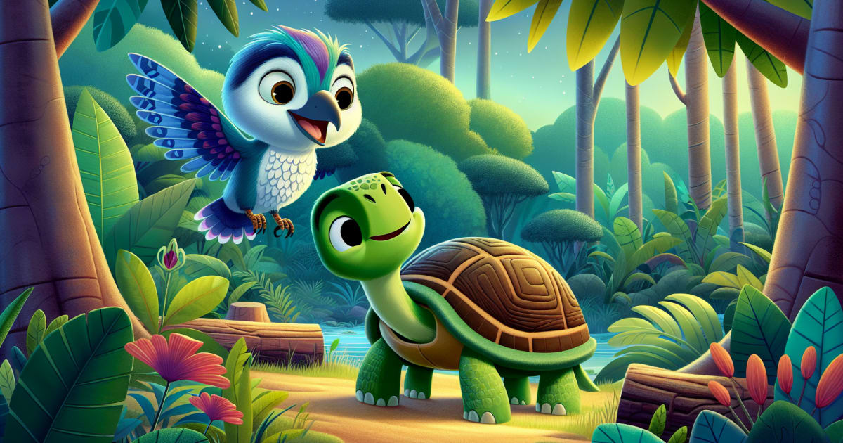 Tortuga y Pájaro del Trueno - Cuentos de Animales