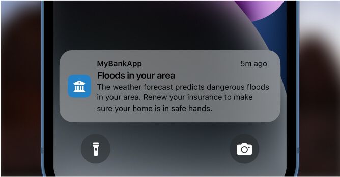 Customize notifications based on weather conditions