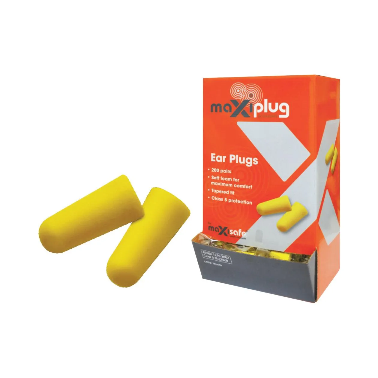 Ear Plugs, Disposable, Class 5, Box of 200 Pairs - Furnware Group