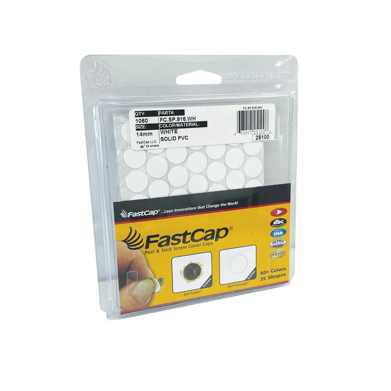 FastCap, Self Adhesive Covers, 14mm, Pack of 1000 Covers, Stipple ...