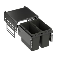 VS ENVI® Space Waste Bin, 450mm, 2 x 16L Bin, Lava Grey - Furnware Group