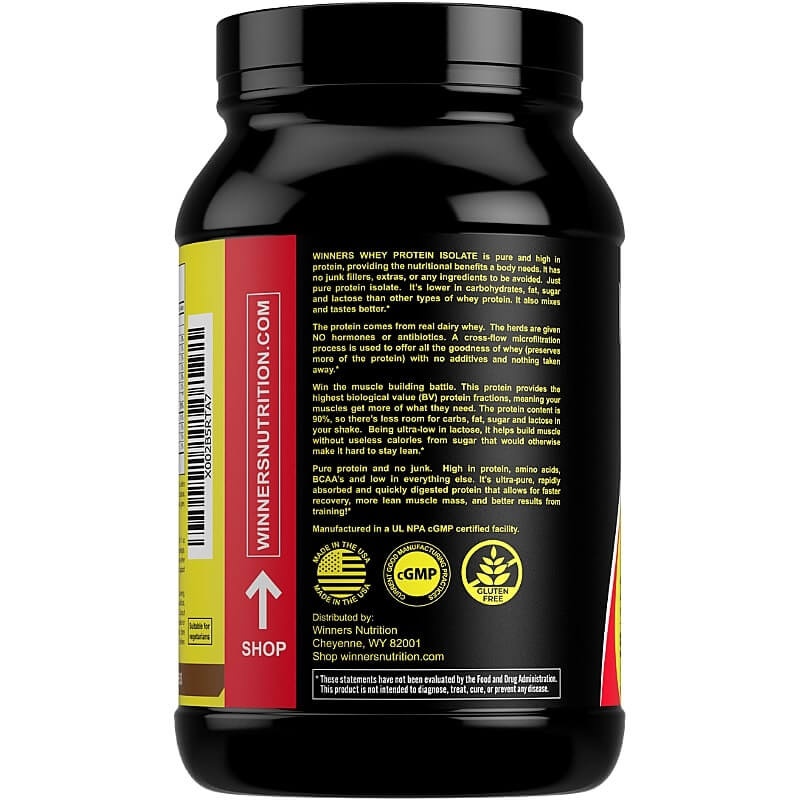Winners Whey Protein Isolate Powder 2lbs 30 Servings - Bodybuilding ...