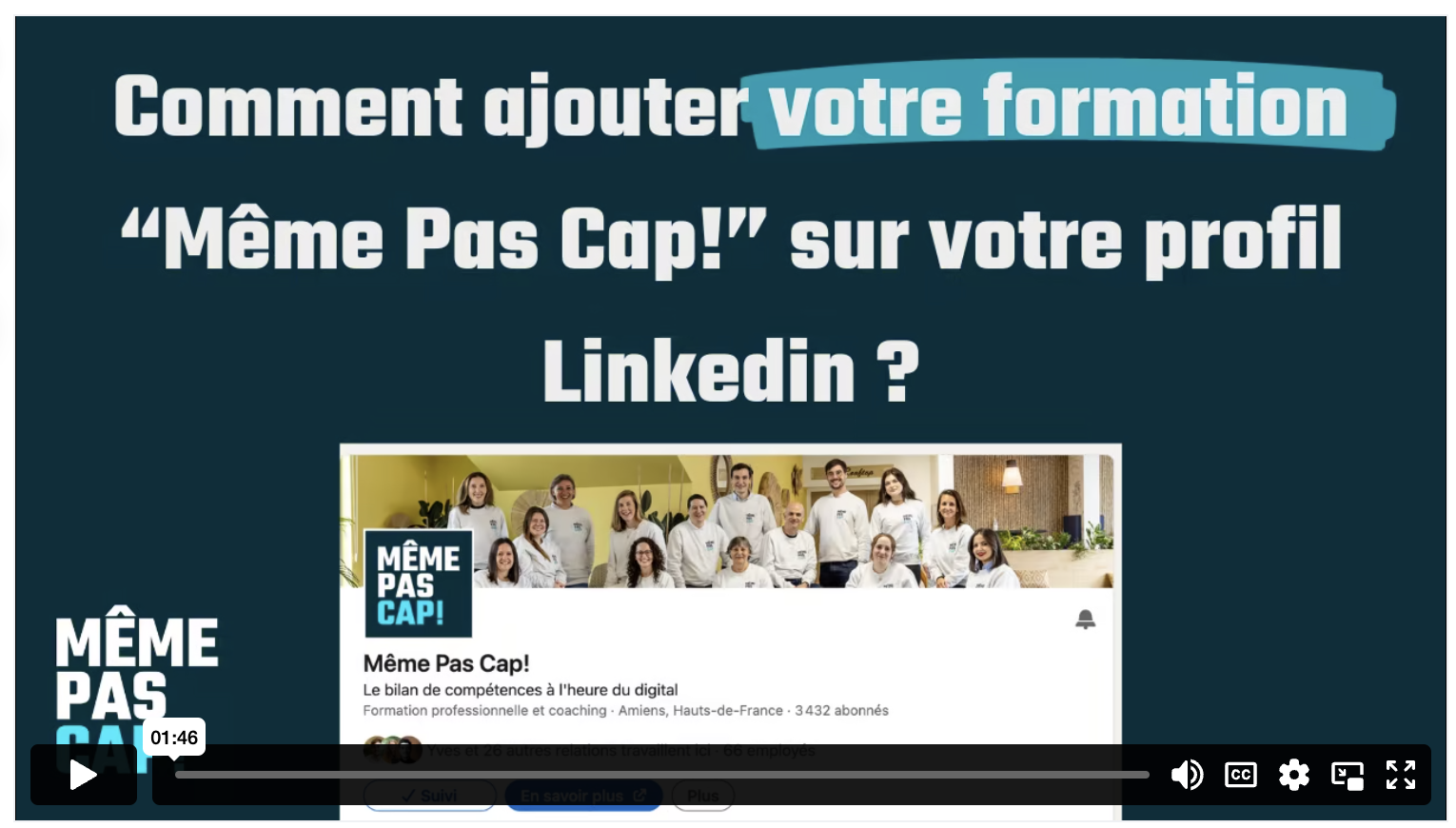 Comment ajouter votre formation “Même Pas Cap!” sur votre profil Linkedin
