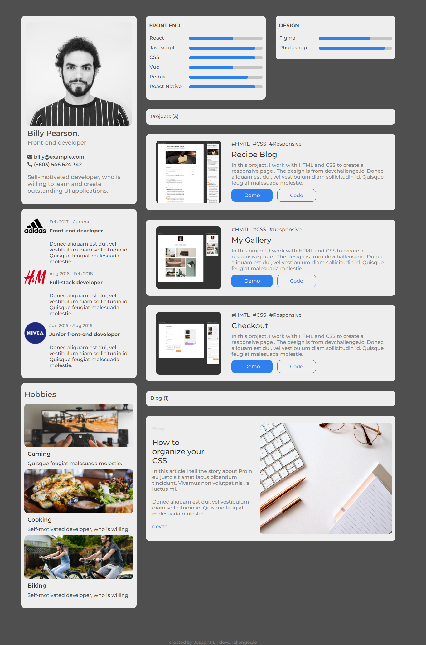 GitHub - JosephPL/Porfolio-devChallenges: Practica para devChallenges