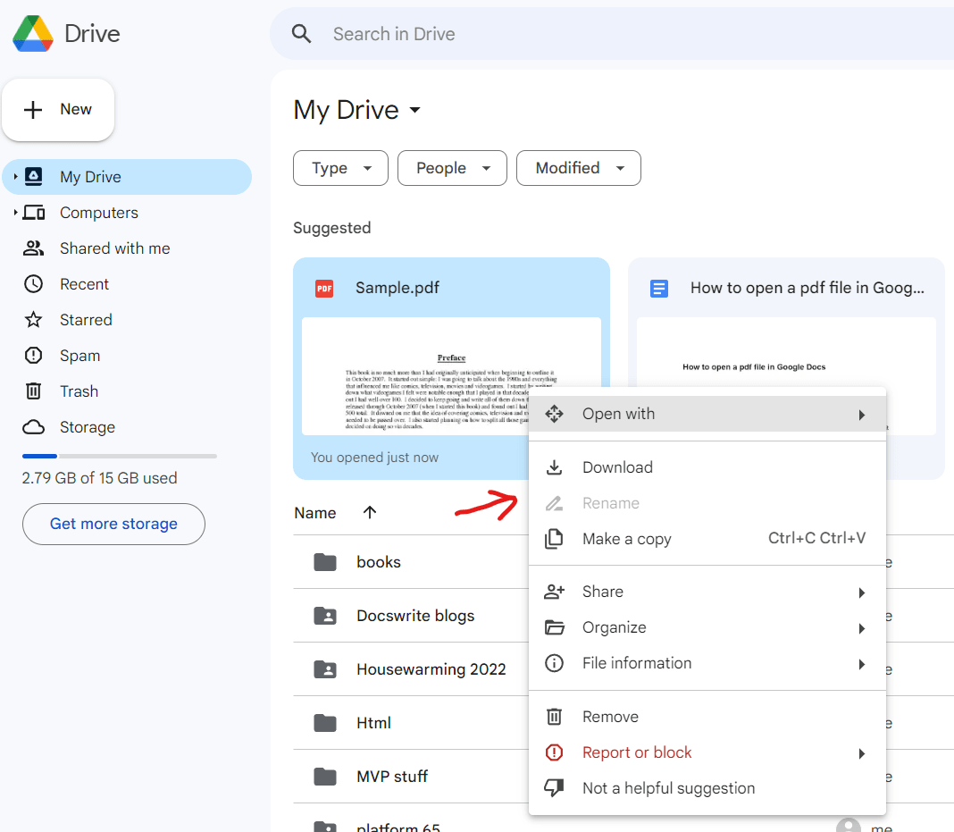 How to open a pdf file in Google Docs