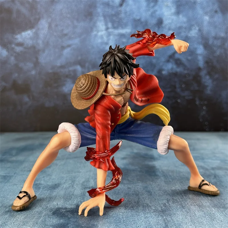 One Piece Monkey D. Luffy Figure (18cm) — Battle Style PVC Collectible ...