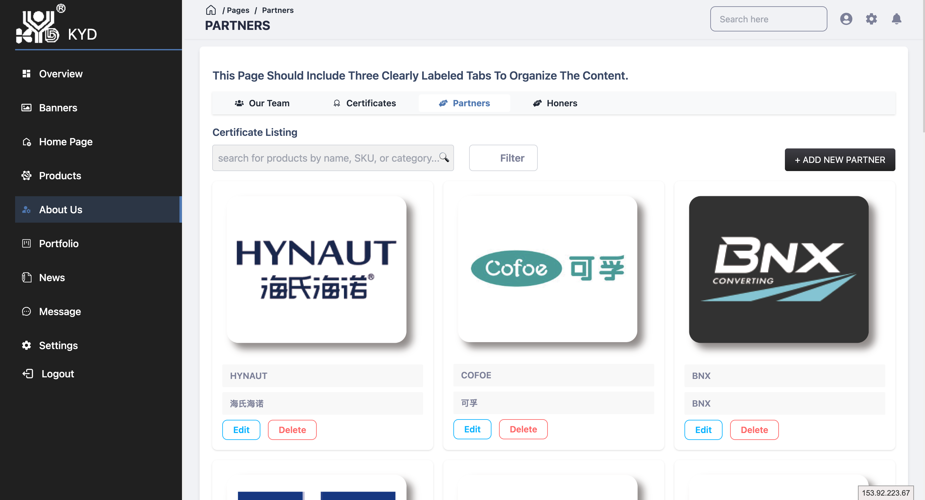 GDKYD – Dynamic Website Management Dashboard