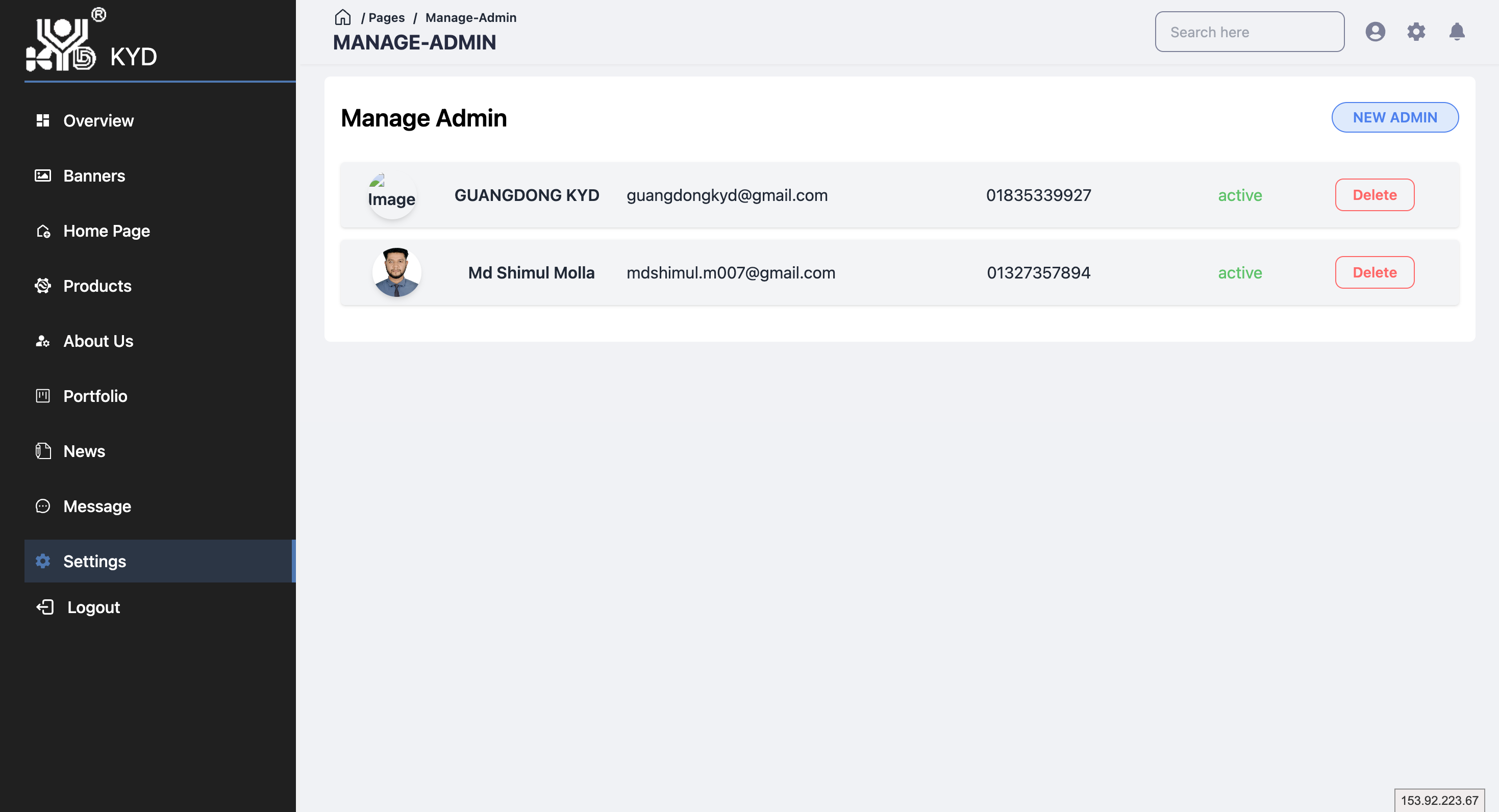 GDKYD – Dynamic Website Management Dashboard
